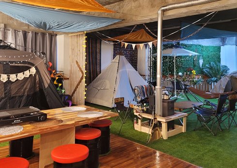 실내캠핑장 컨셉 파티룸 | 광주 노브 스튜디오 3F | 여기어때